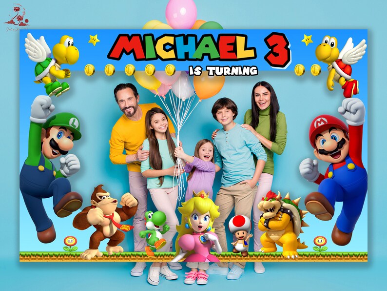 Super Mario Bros Photo Booth Frame, Super Mario Photo Booth Frame ...