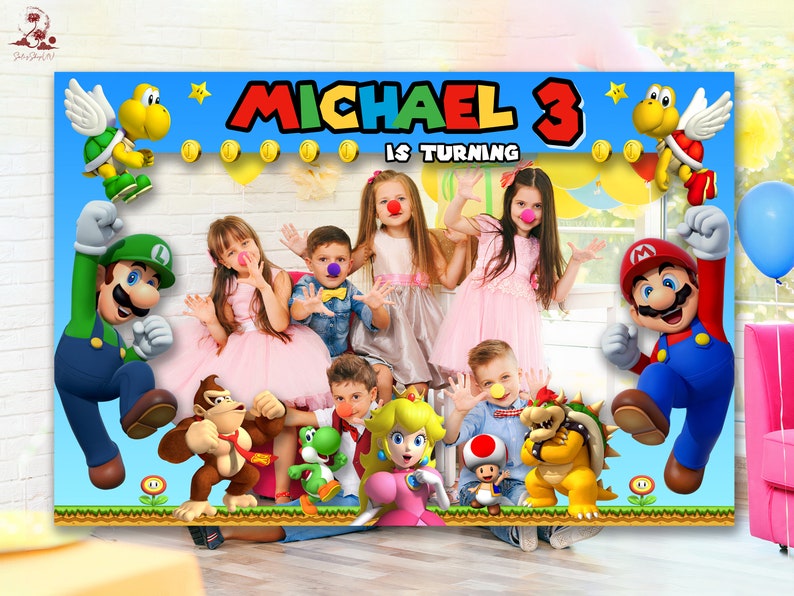 Super Mario Bros Photo Booth Frame, Super Mario Photo Booth Frame ...