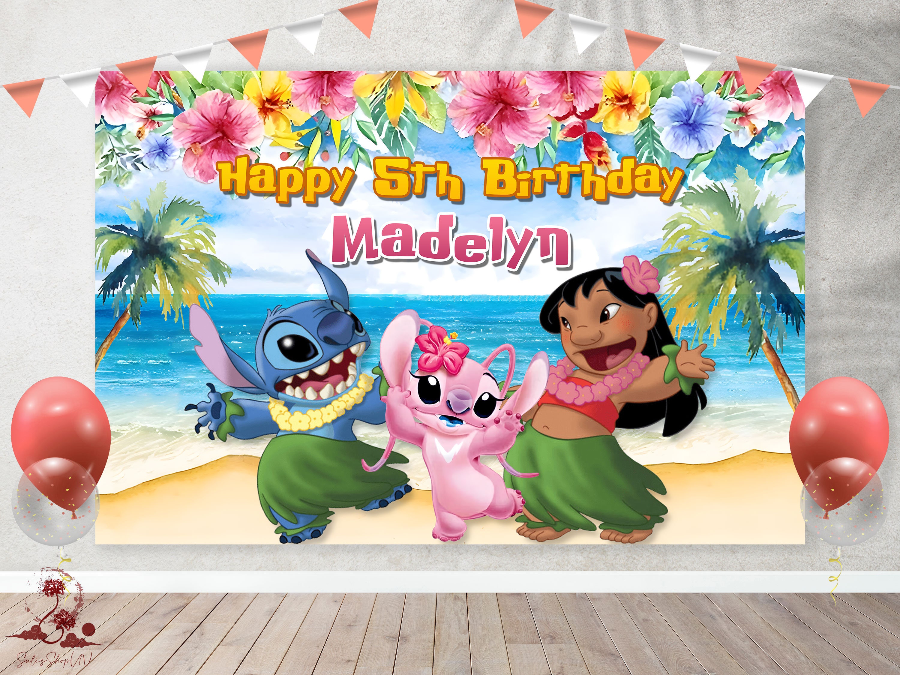 Lilo Stitch Birthday Backdrop, Lilo Stitch Birthday Party, Lilo Stitch ...