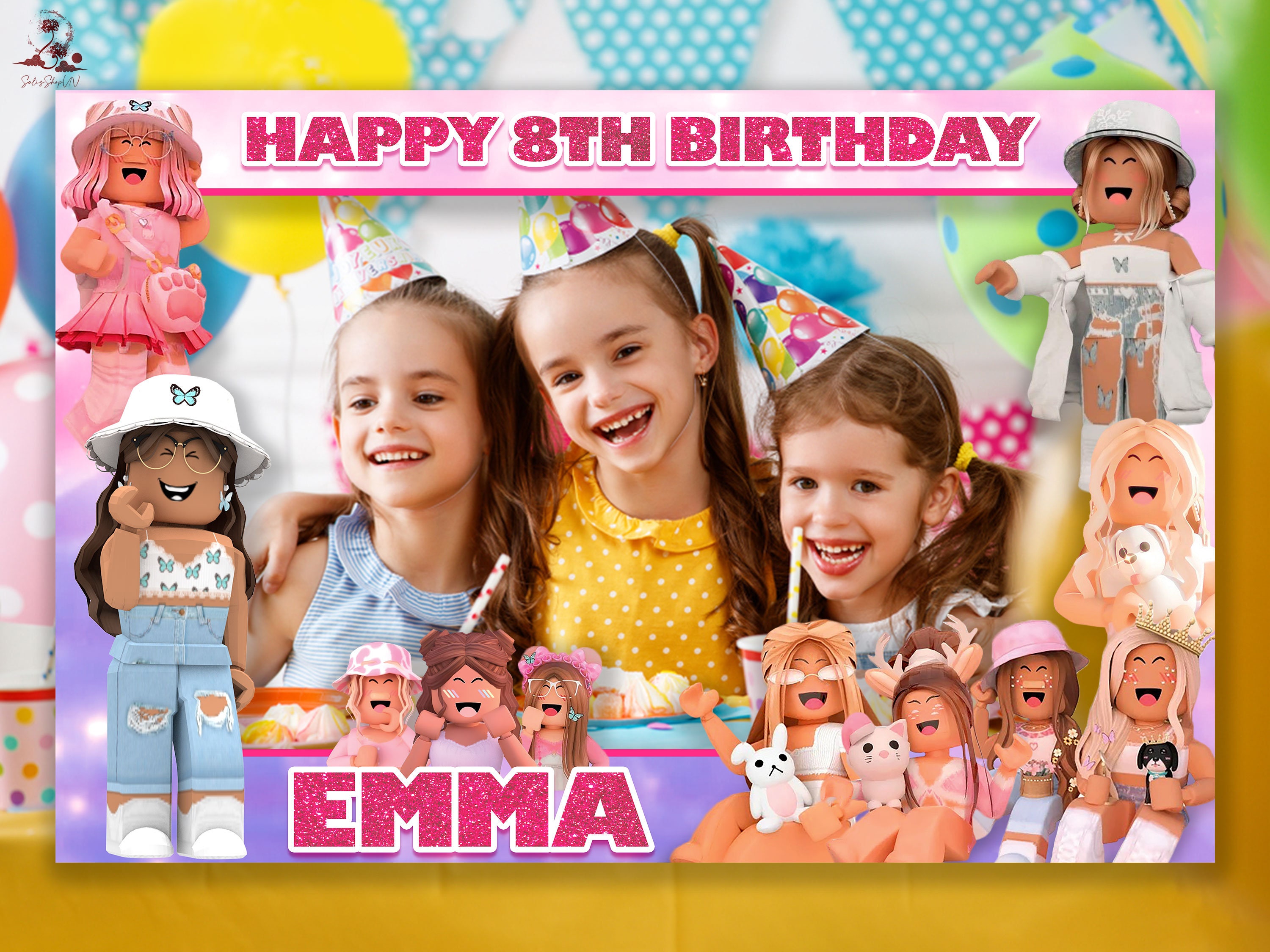 Roblox Girl Photo Booth Frame, Roblox Girl Frame, Roblox Girl Party ...