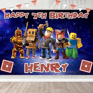 Birthday Backdrop Roblox Theme, Roblox Boy Birthday Backdrop, Roblox ...