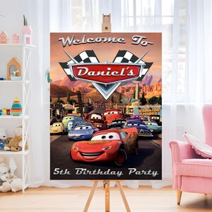 Cars Birthday Party Welcome Sign, Cars Welcome Sign, Lightning Mcqueen ...