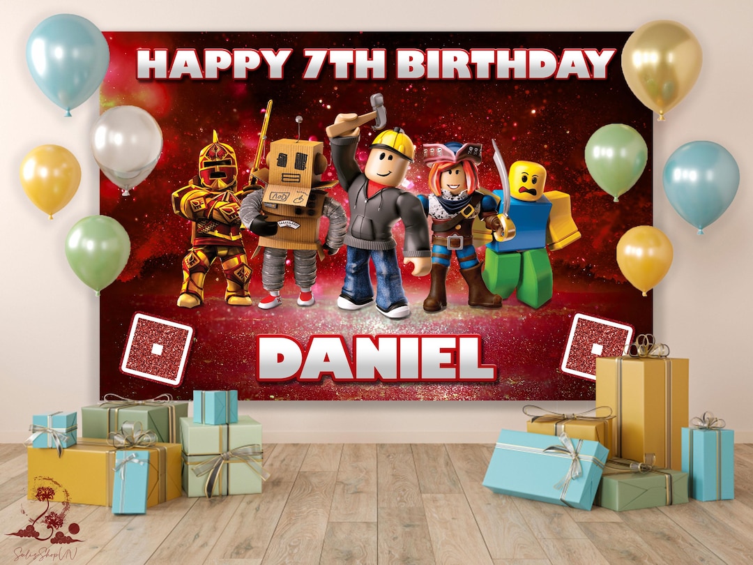 Roblox Boy Birthday Backdrop, Birthday Backdrop Roblox Theme, Roblox ...