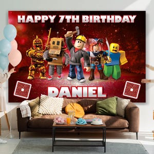 Roblox Boy Birthday Backdrop, Birthday Backdrop Roblox Theme, Roblox ...