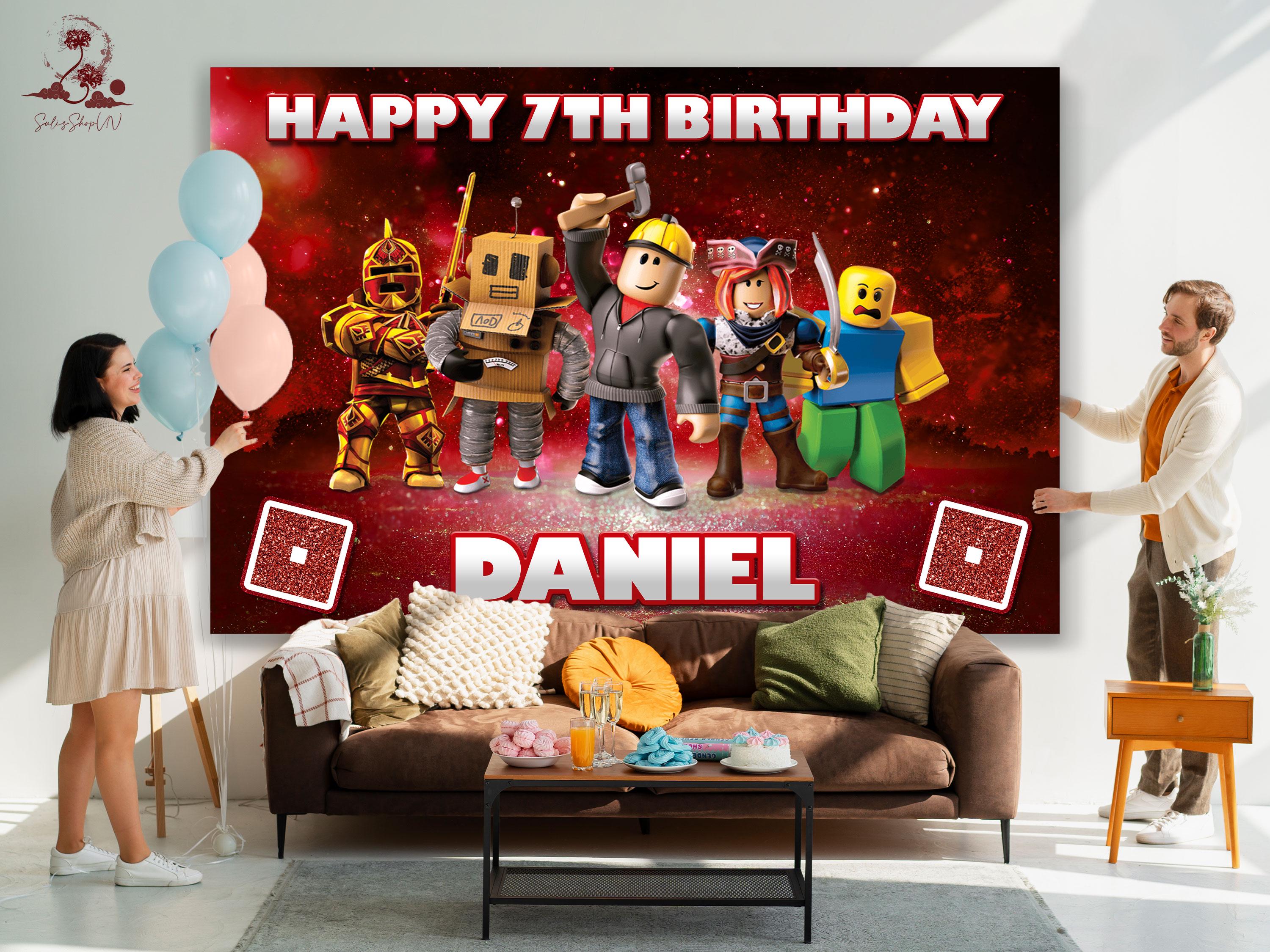 Roblox Boy Birthday Backdrop, Birthday Backdrop Roblox Theme, Roblox ...