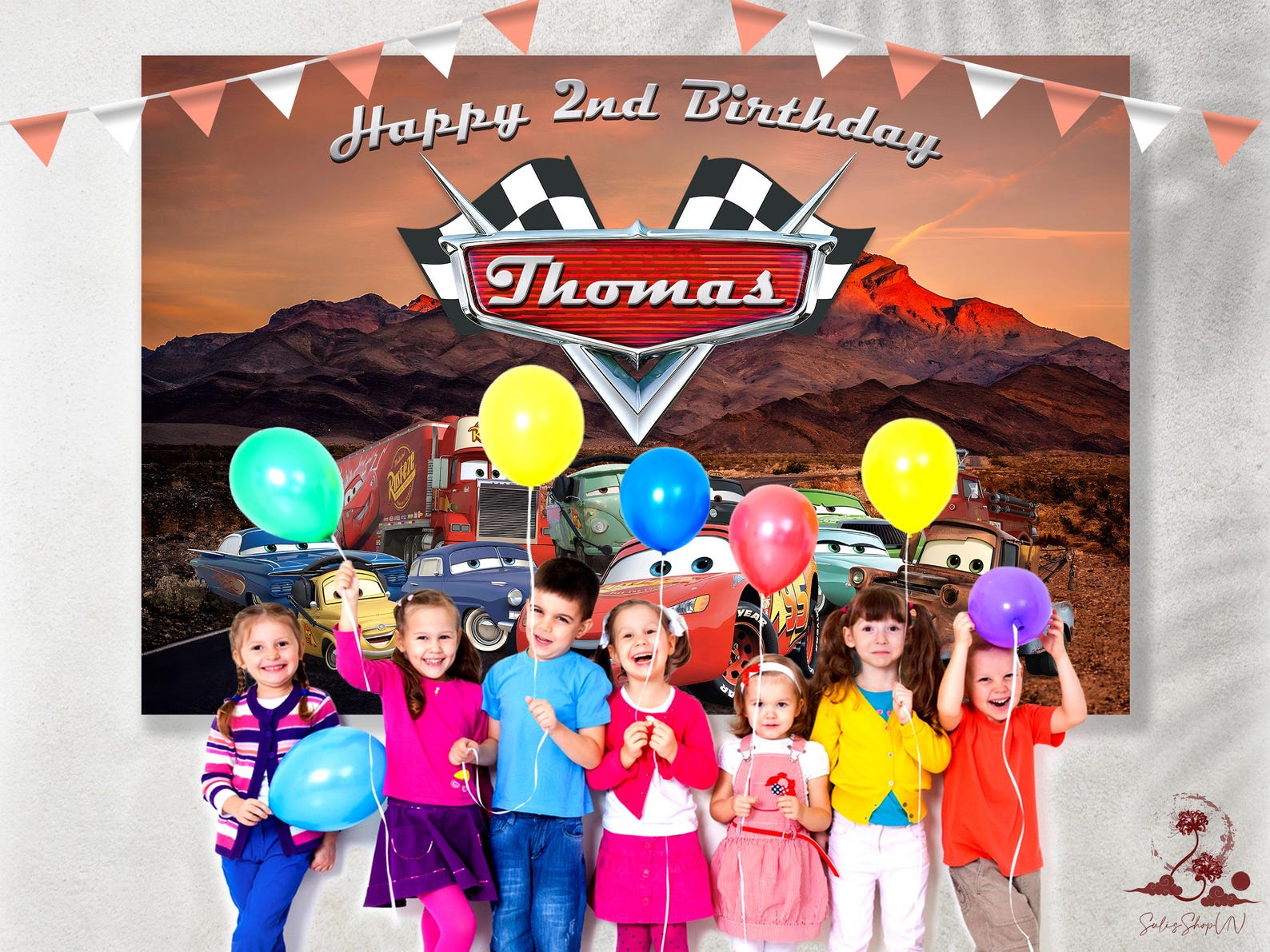 Cars Birthday Backdrop, Cars Banner, Cars Backdrop, Cars Birthday ...