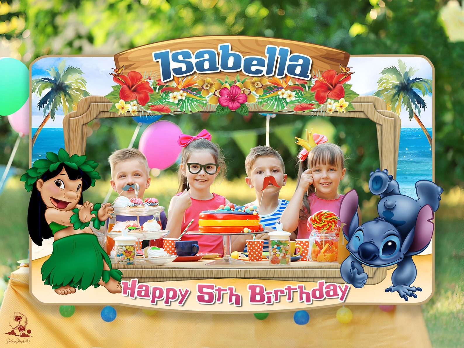 Lilo Stitch Photo Booth Frame, Lilo Stitch Frame, Lilo Stitch Party ...