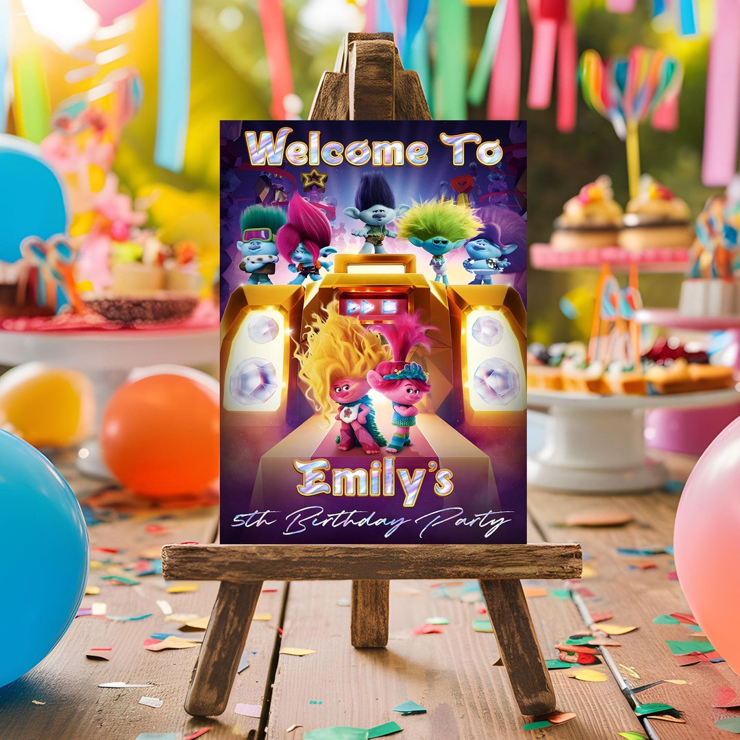 Trolls Band Together Birthday Party Welcome Sign, Trolls Welcome Sign ...