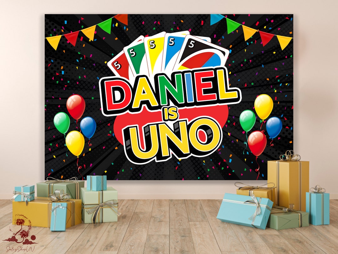 Uno Birthday Backdrop, Uno Party Backdrop, Uno Birthday Banner, Uno ...