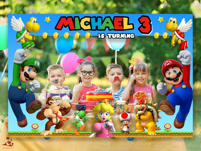 Super Mario Bros Photo Booth Frame, Super Mario Photo Booth Frame ...