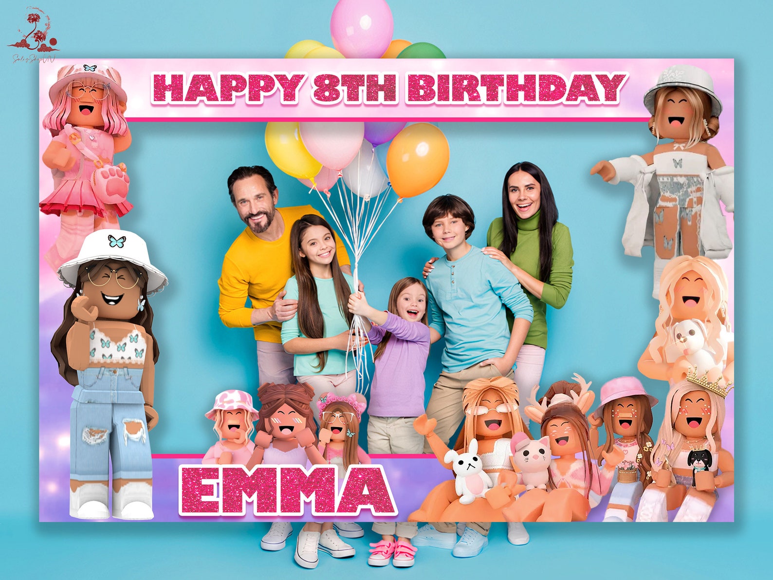 Roblox Girl Photo Booth Frame, Roblox Girl Frame, Roblox Girl Party ...