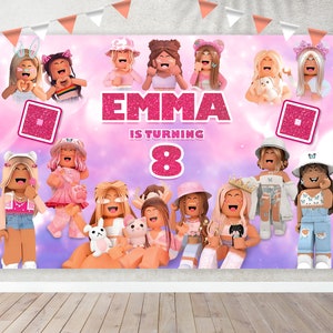 Birthday Backdrop Roblox Girl Theme, Roblox Girl Birthday Backdrop ...