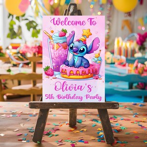 Stitch Birthday Party Welcome Sign, Stitch Welcome Sign, Lilo Stitch ...