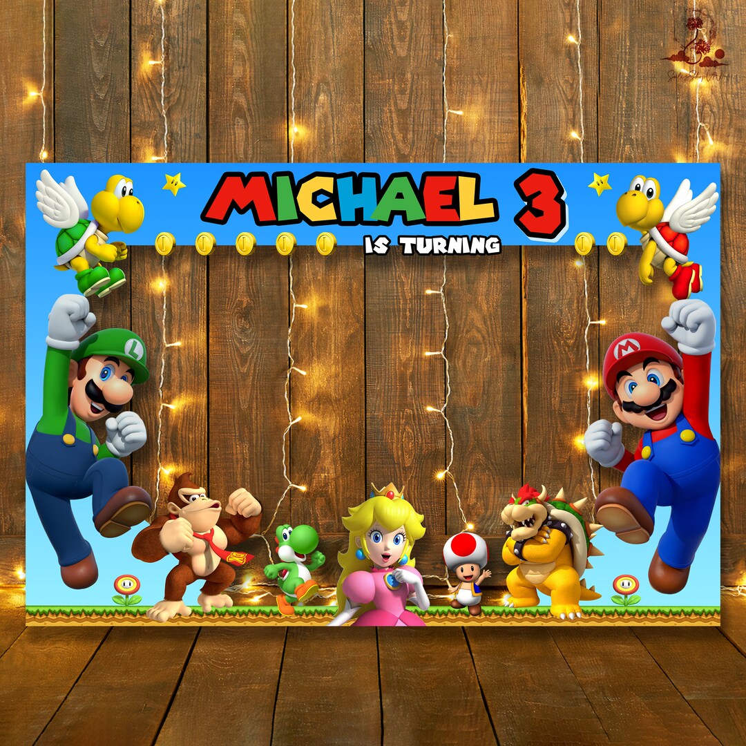 Super Mario Bros Photo Booth Frame, Super Mario Photo Booth Frame ...