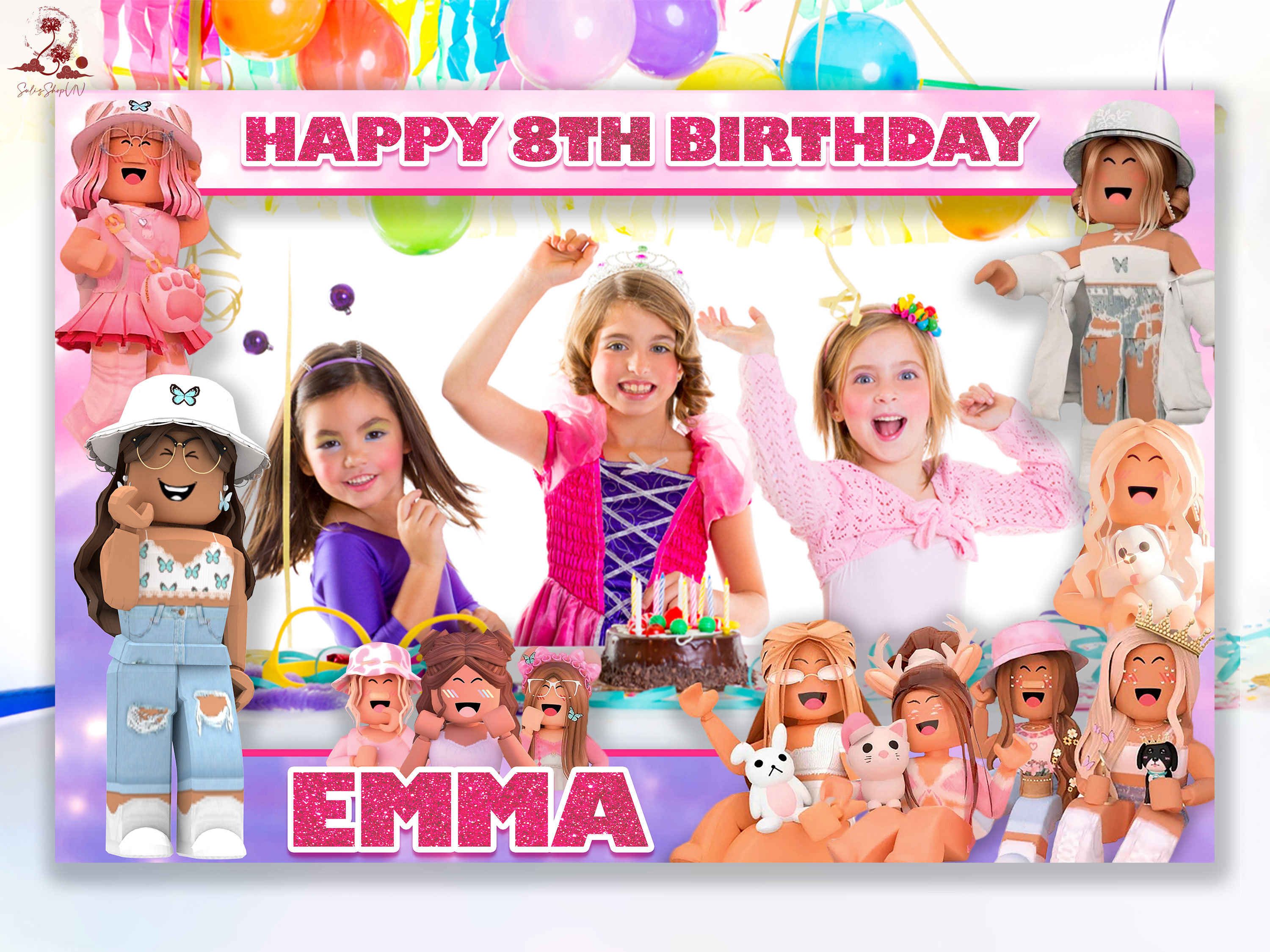 Roblox Girl Photo Booth Frame, Roblox Girl Frame, Roblox Girl Party ...