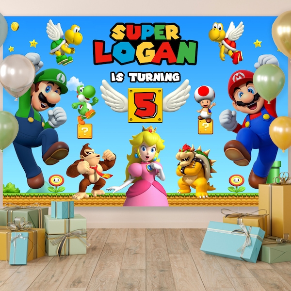 Super Mario Sign Backdrop - Etsy