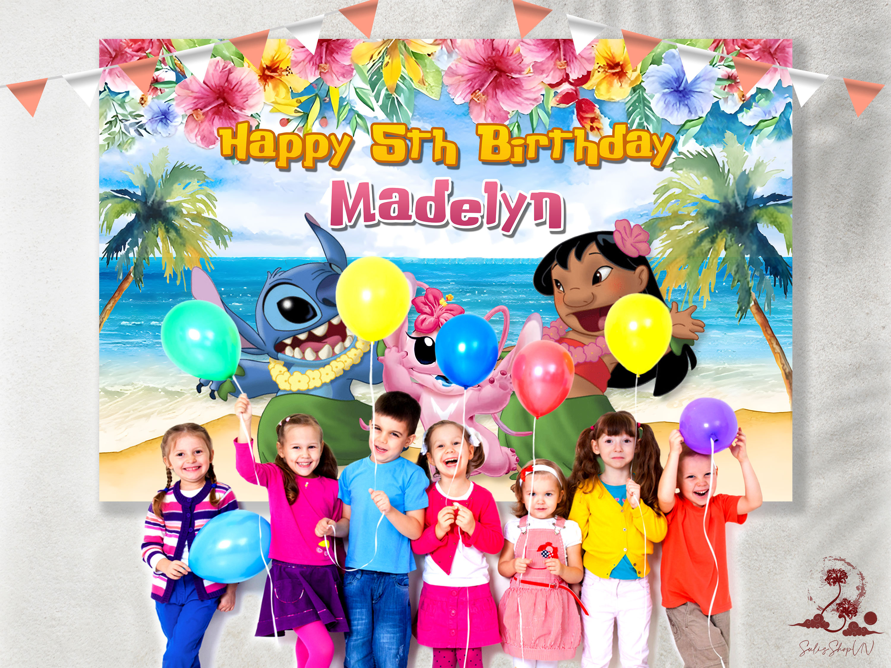 Lilo Stitch Birthday Backdrop, Lilo Stitch Birthday Party, Lilo Stitch ...