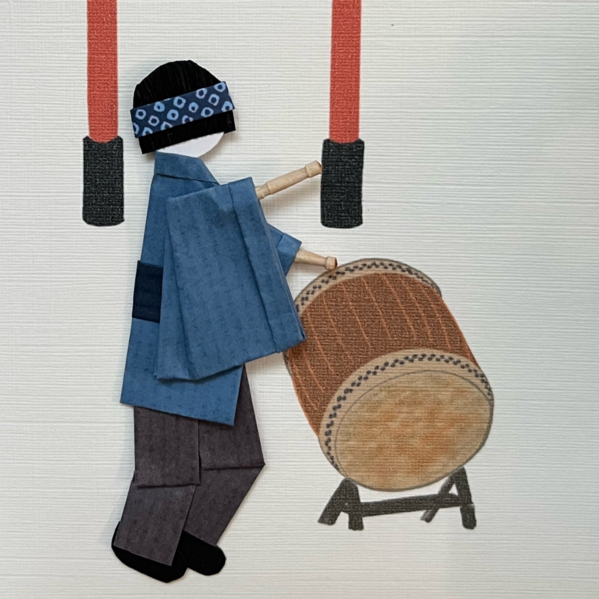 Handmade Card Traditional Japanese Origami Drummer With Taiko Drum - Etsy