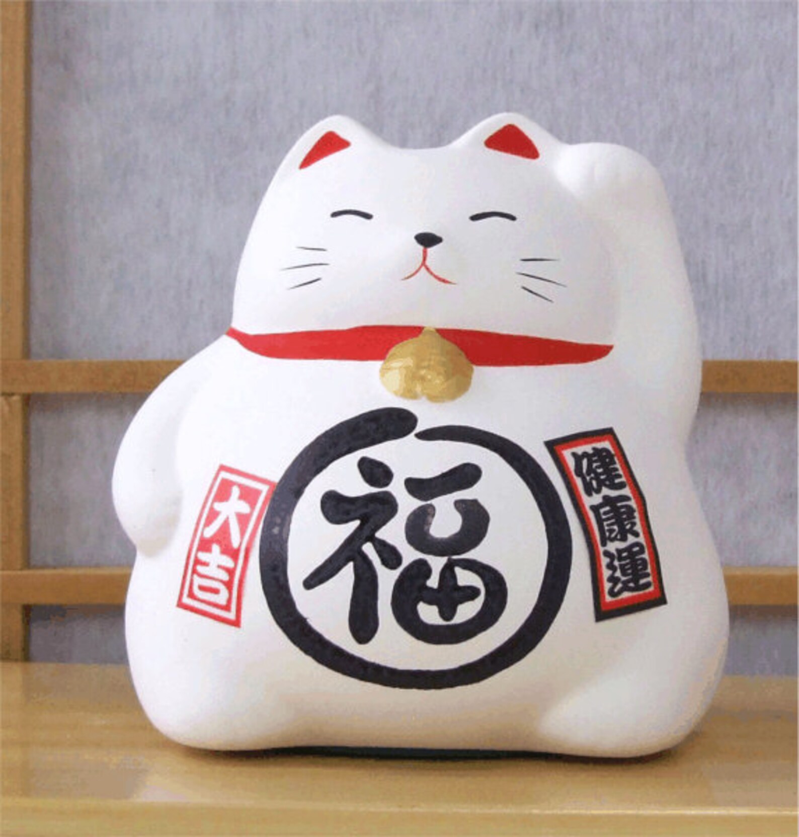 Japanese Maneki Neko Medium Lucky Cats Set of 3 White Pink and Black - Etsy