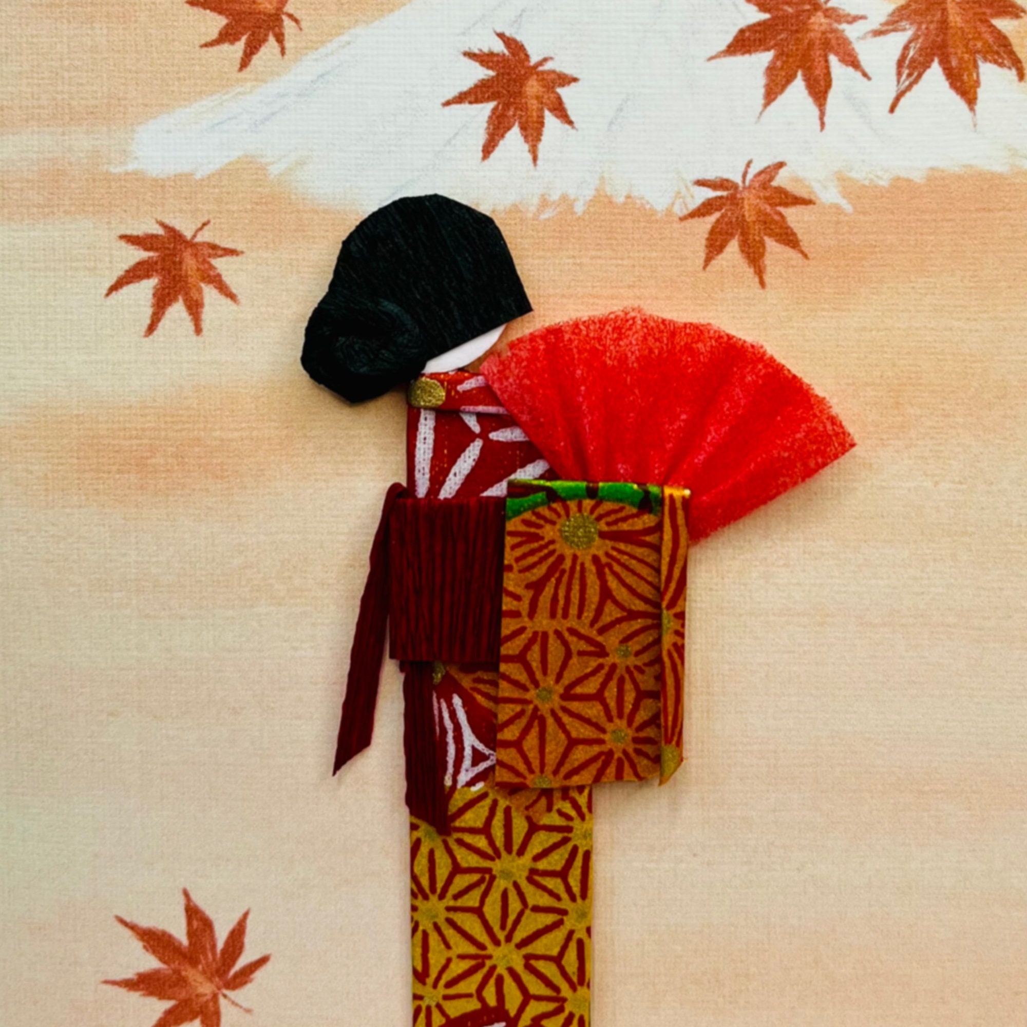 Handmade Card Japanese Origami Geisha Using Yuzen Washi Paper - Etsy UK