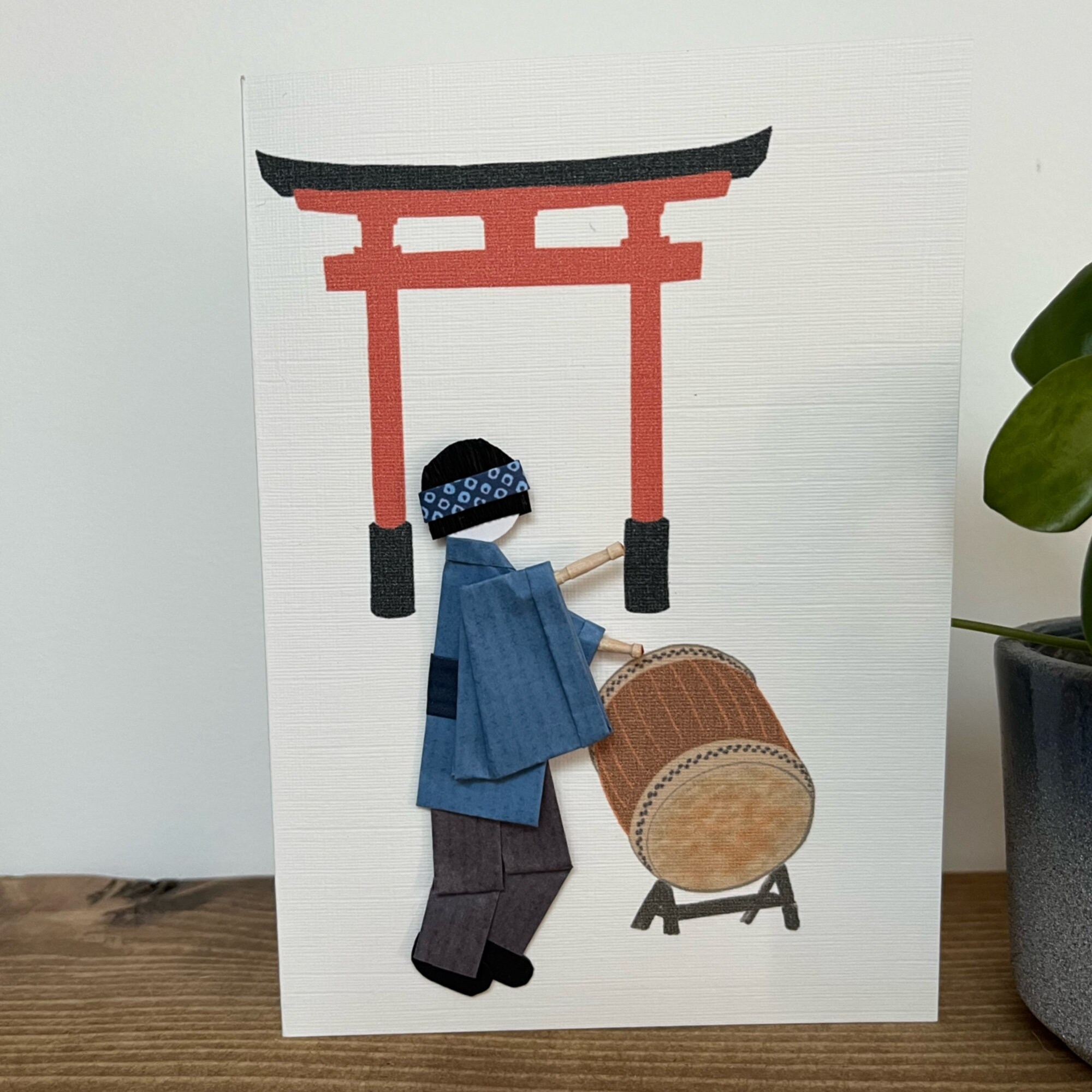 Handmade Card Traditional Japanese Origami Drummer With Taiko Drum - Etsy