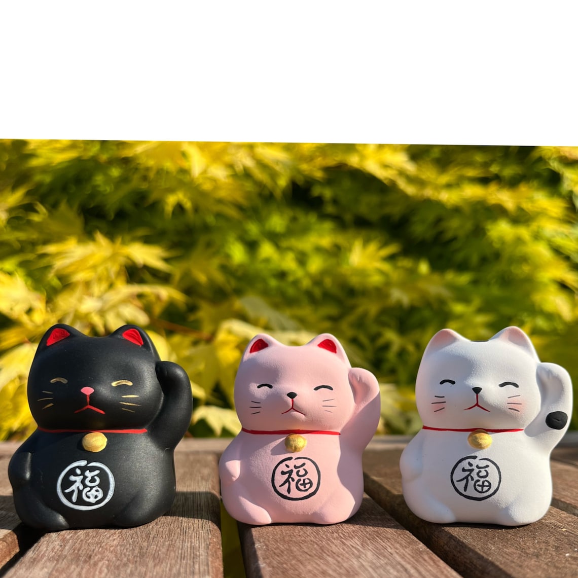 Japanese Maneki Neko Cute Small Lucky Cats Set of Three - Etsy