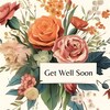 Floral Get Well Soon Card, Speedy Recovery Card, Beautiful Sympathy ...