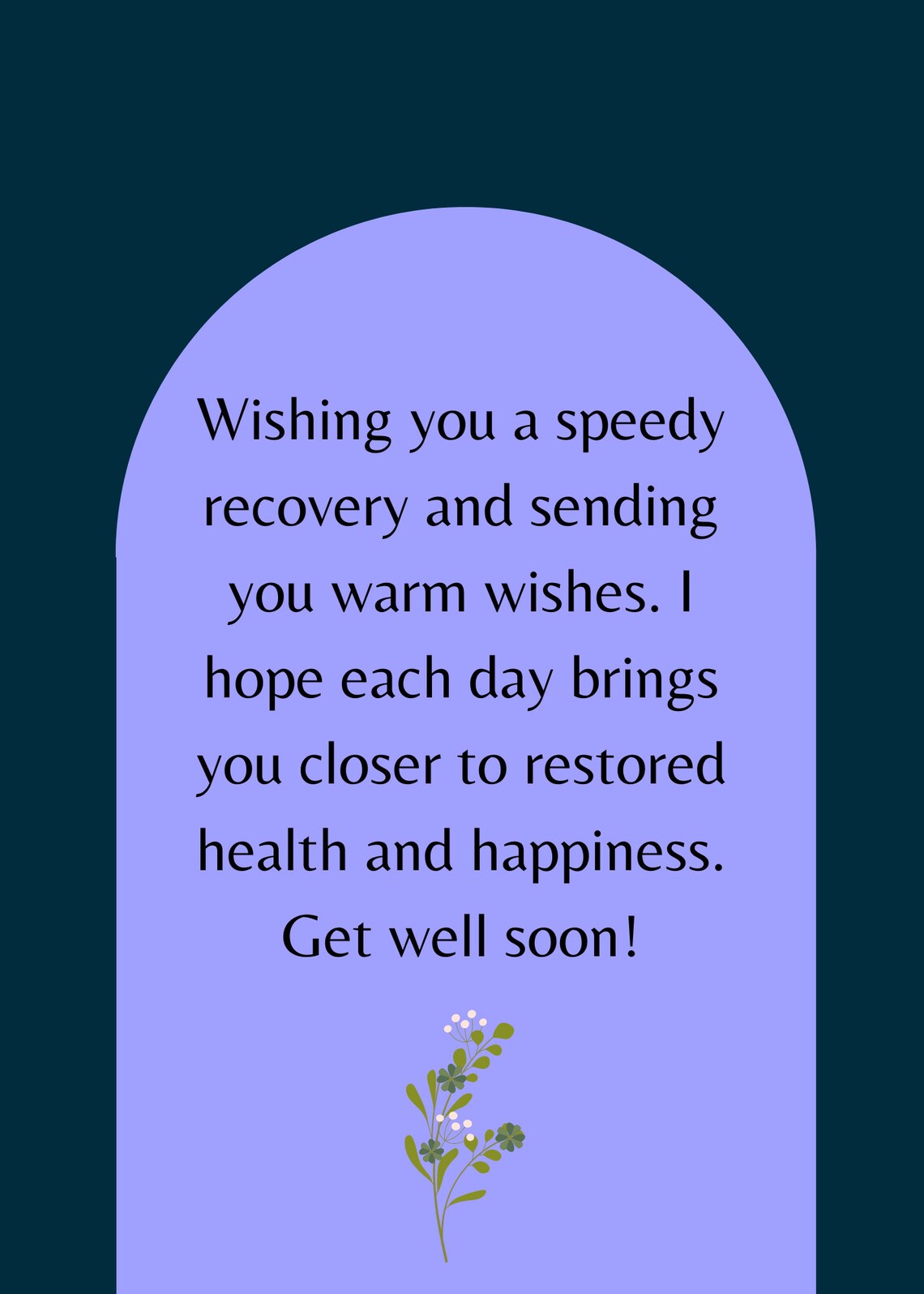 Floral Get Well Soon Card, Speedy Recovery Card, Beautiful Sympathy ...
