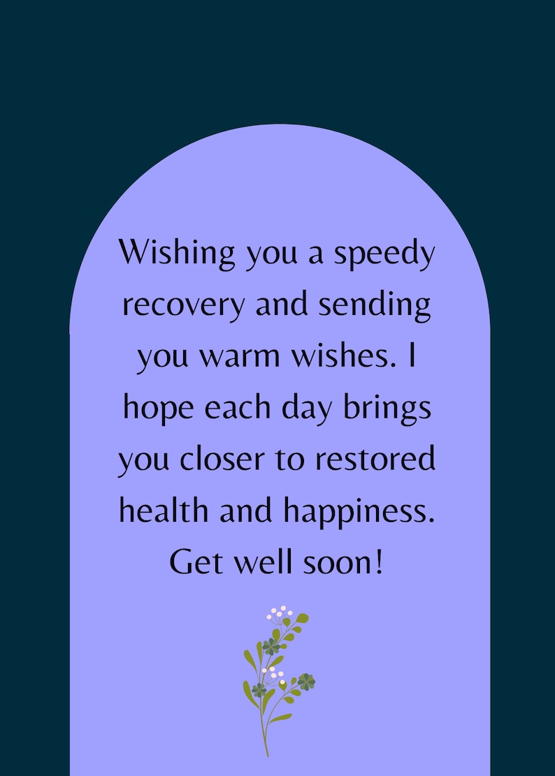 Floral Get Well Soon Card, Speedy Recovery Card, Beautiful Sympathy ...