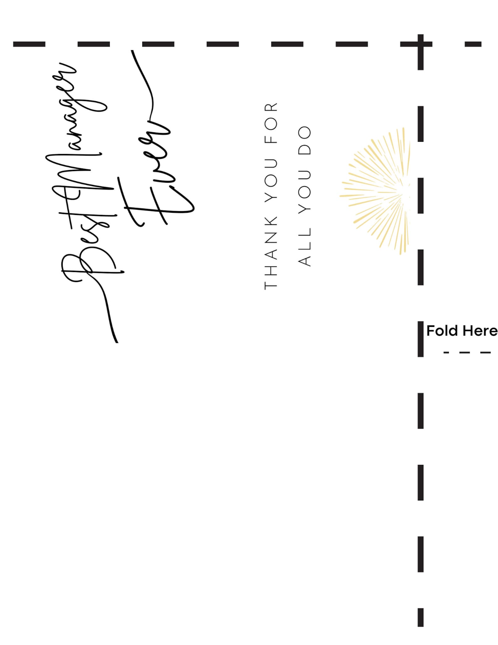 Manager Thank You Card, Boss Appreciation Card, Workplace Thank You ...