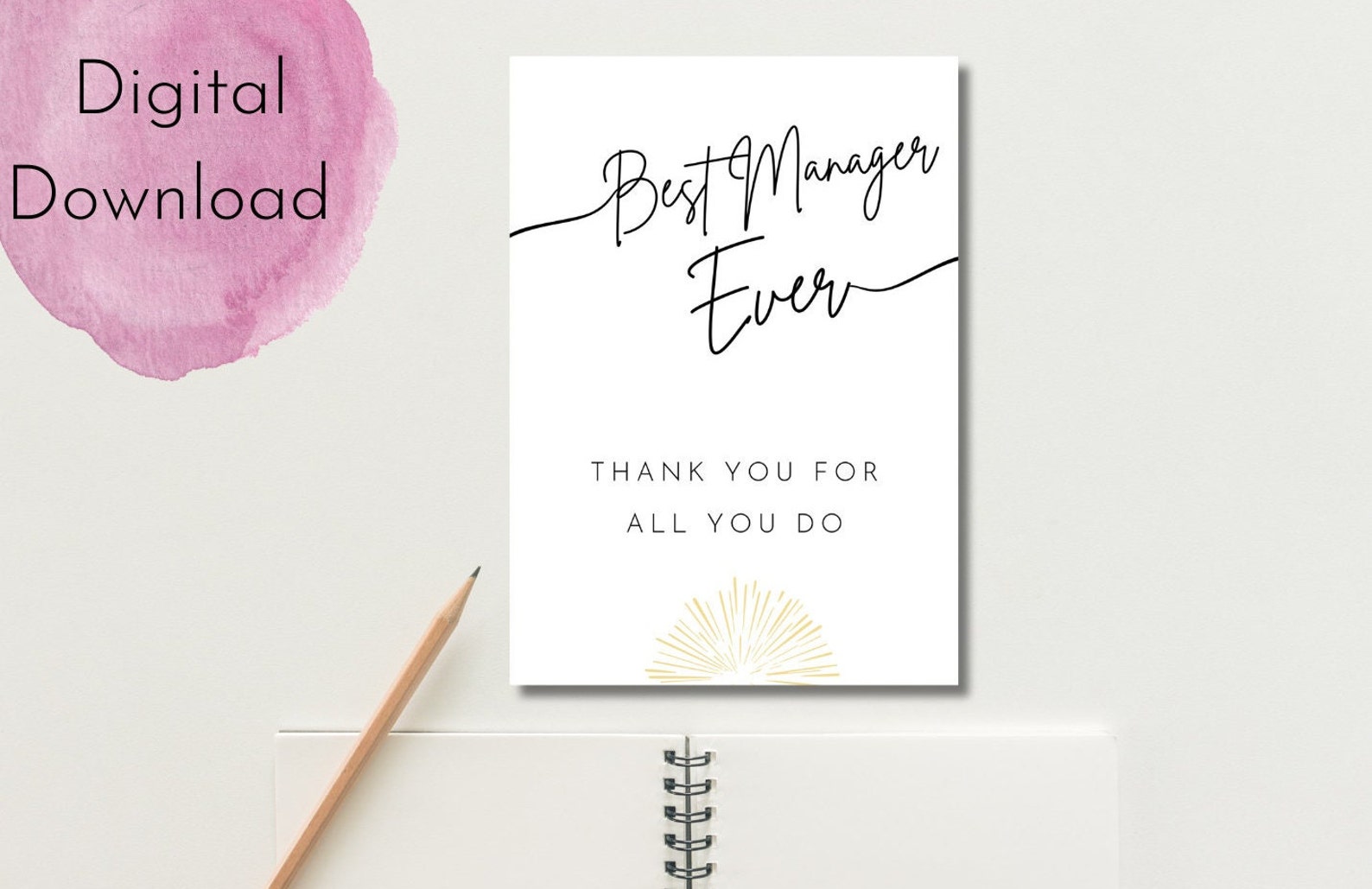 Manager Thank You Card, Boss Appreciation Card, Workplace Thank You ...