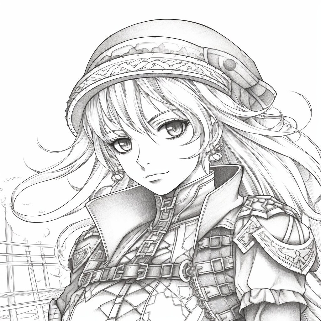 Pirate Anime Coloring Pages, Fun Children or Adult Coloring Activity ...