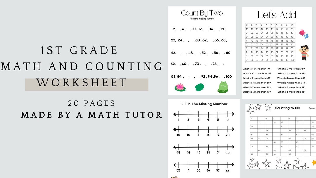 Educational First Grade Counting Worksheet, Fun Math Work Sheets ...