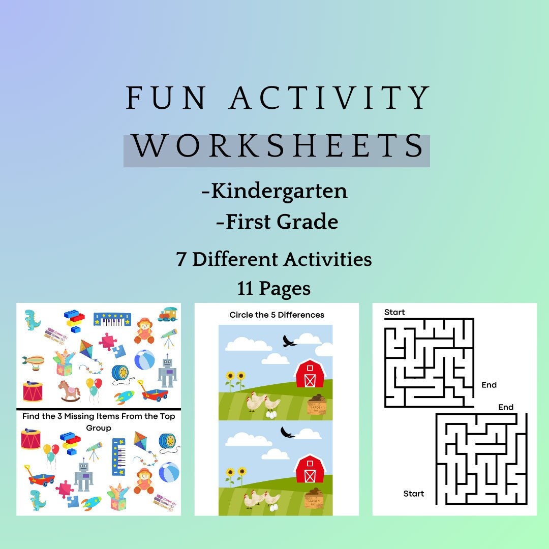 Fun Thinking Activity Worksheet, Identifying Skills and Motor Skills ...