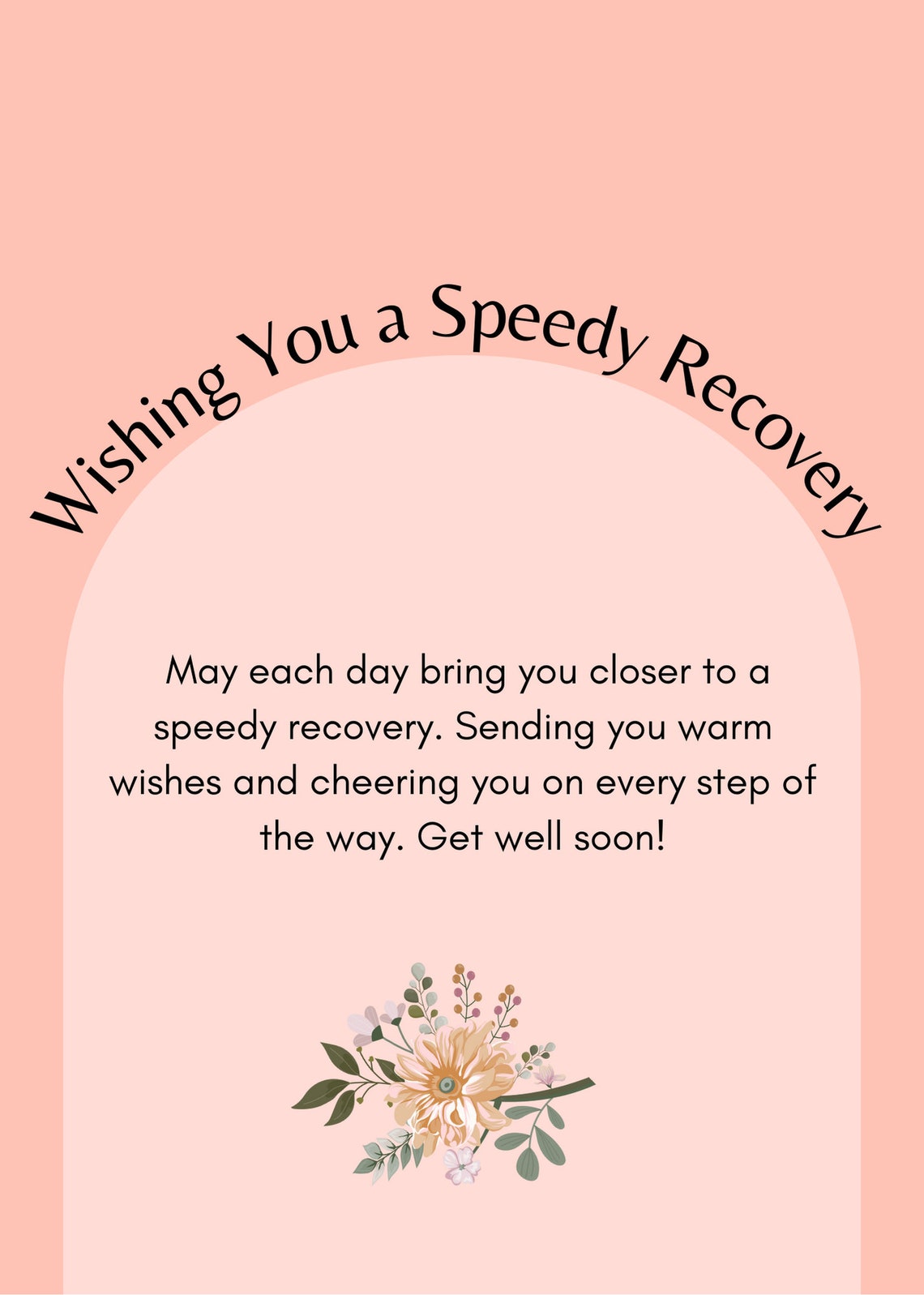 Floral Get Well Soon Card, Pink Flowers on Sympathy Card, Printable ...