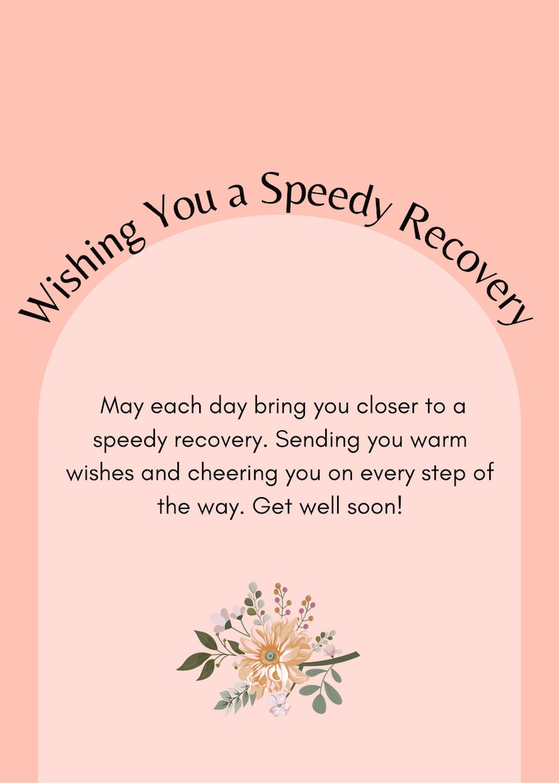 Get Well Soon Card Floral, Pink Recovery Digital Card, Beautiful ...