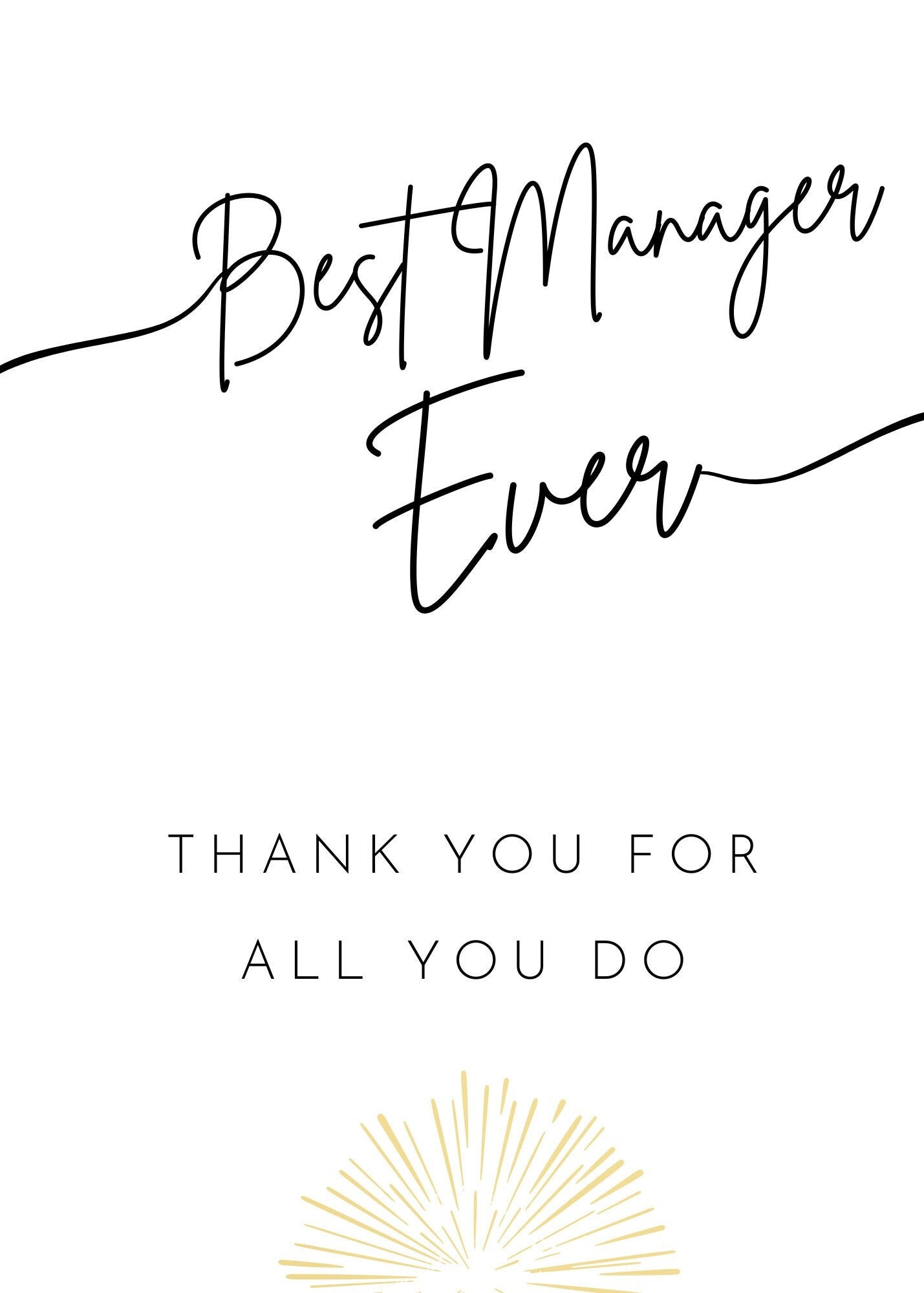 Manager Thank You Card, Boss Appreciation Card, Workplace Thank You ...