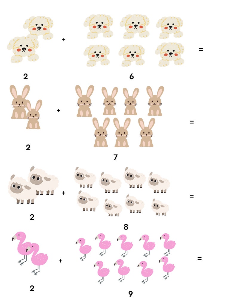 Kindergarten Math Worksheet, Visually Engaging Work Sheet, Add by Ones ...