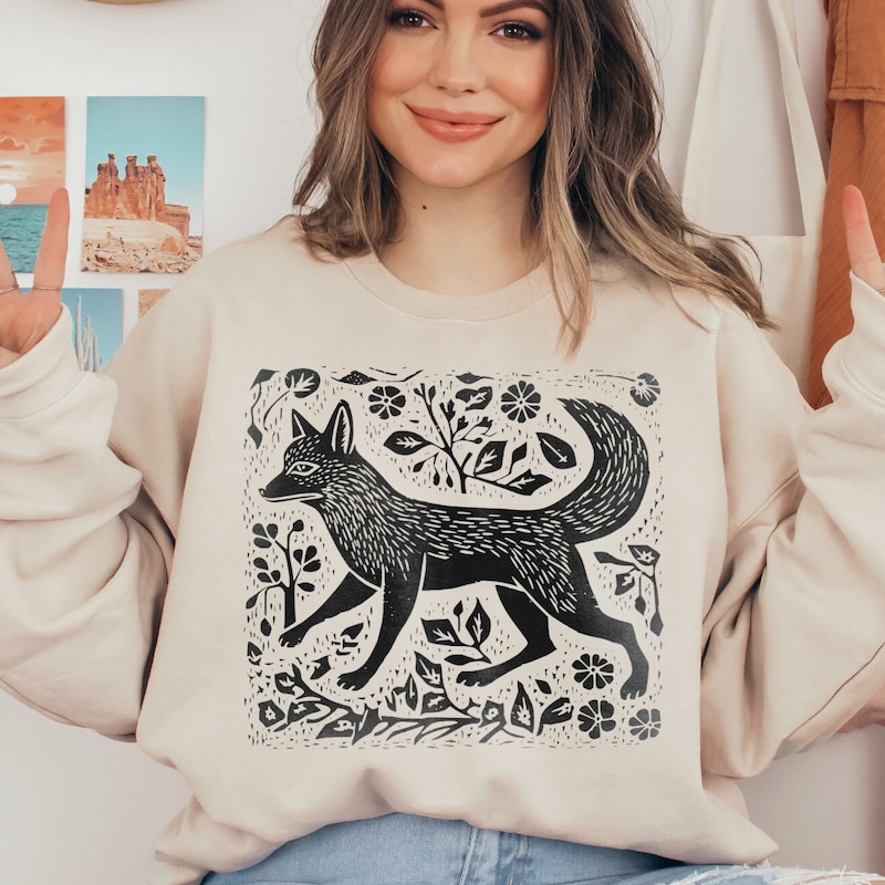 White Fox Jumper - Etsy Australia