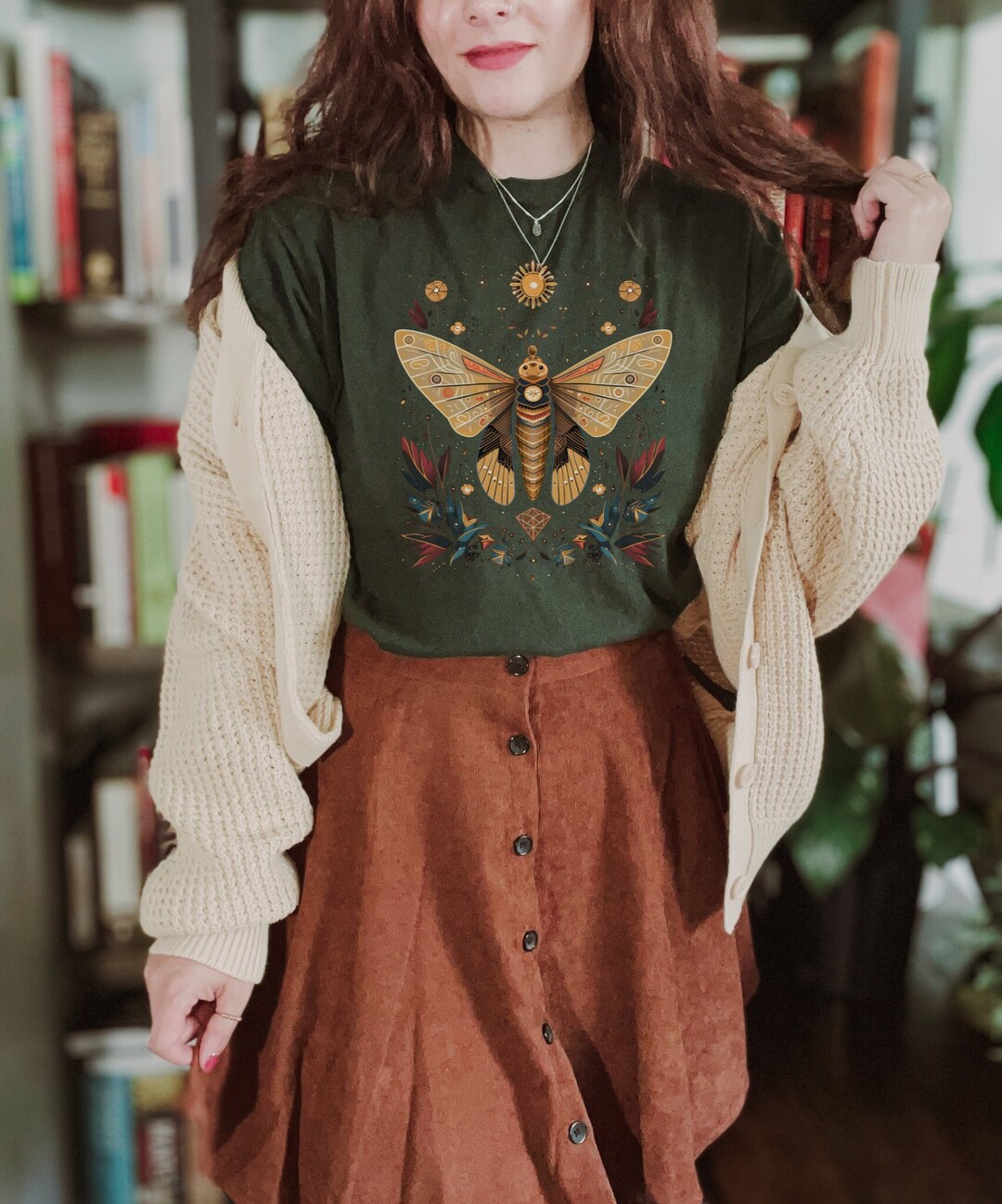 Moth Shirt, Celestial Fairycore Dark Academia Tshirt Goblincore Vintage ...