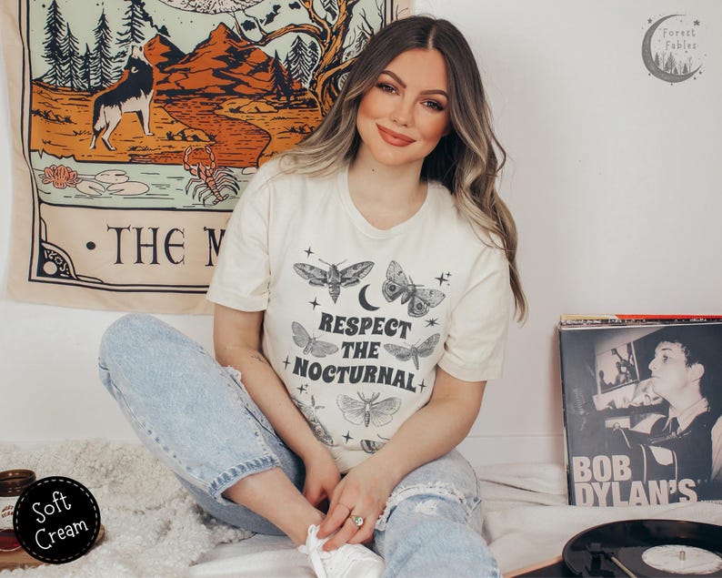 Respect the Nocturnal Shirt, Whimsigoth Night Creature Tshirt, Moth Tee ...