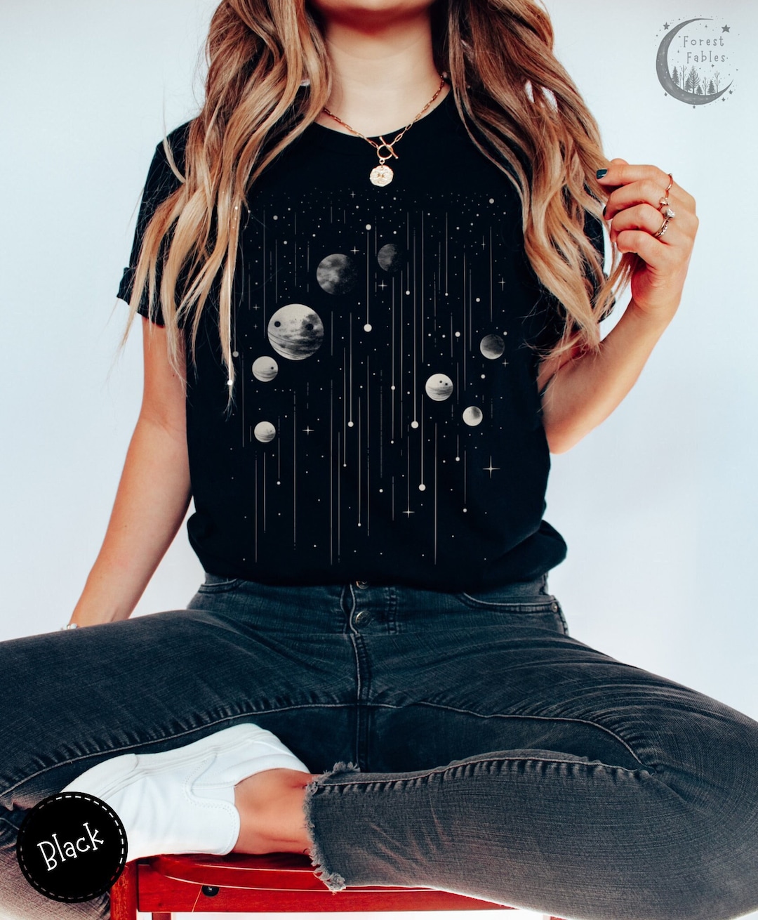 Cosmic Moon and Stars T-shirt: Boho Celestial Galaxy Tee - Etsy