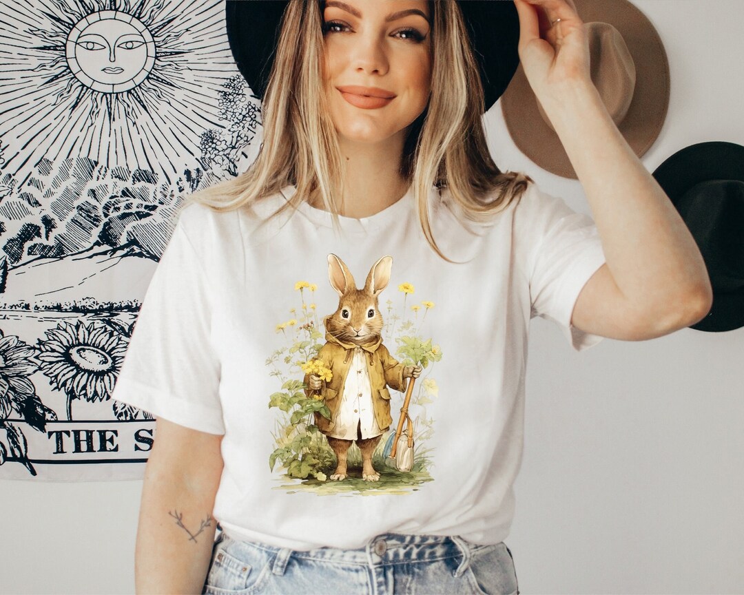 Vintage Rabbit Tshirt, Cottagecore Shirt, Cute Rabbit T Shirt ...