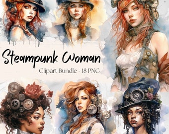 Watercolor Steampunk PNG Victorian Clipart Bundle Fantasy - Etsy