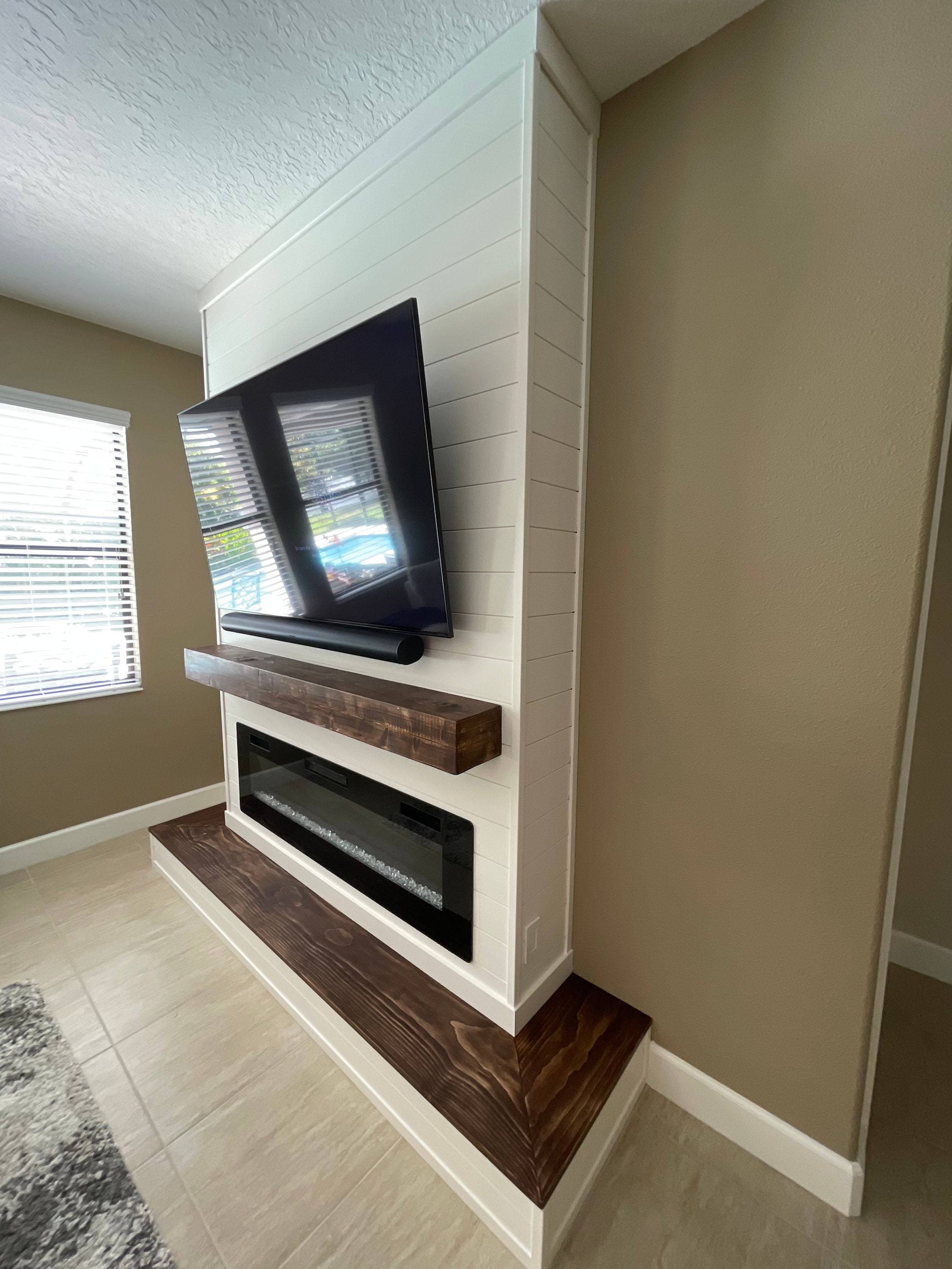 Electric Fireplace Wall DIY Project Plans With Customizable Spreadsheet ...