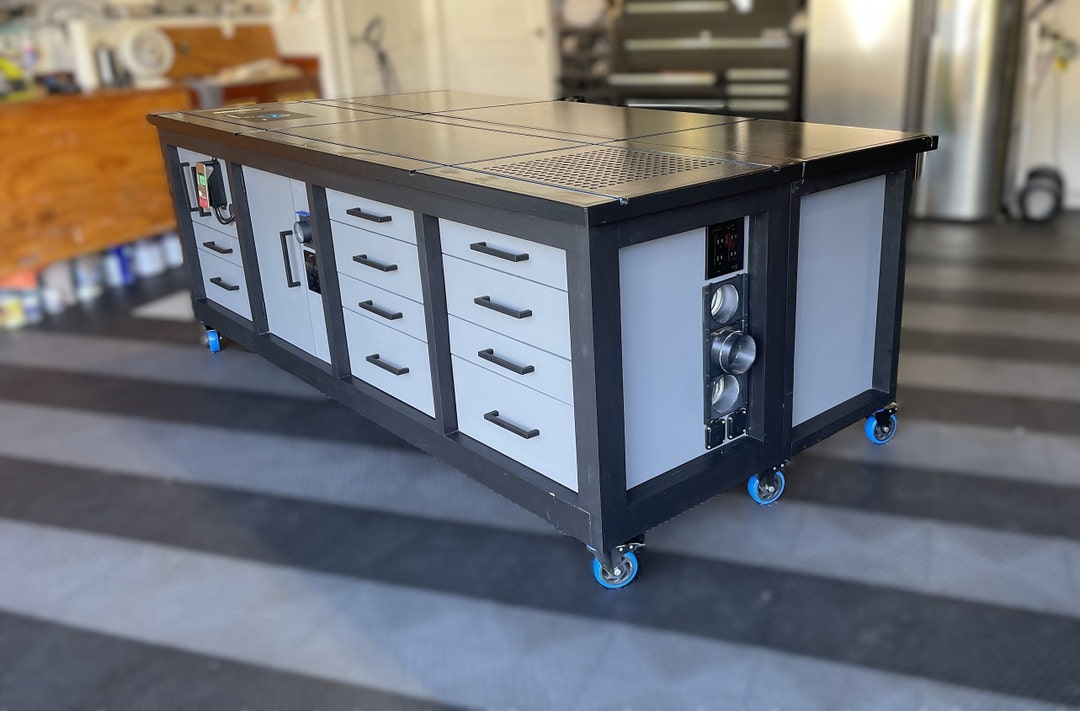 Rolling Workbench/assembly Table Plans: Folding Top, Router & Downdraft ...