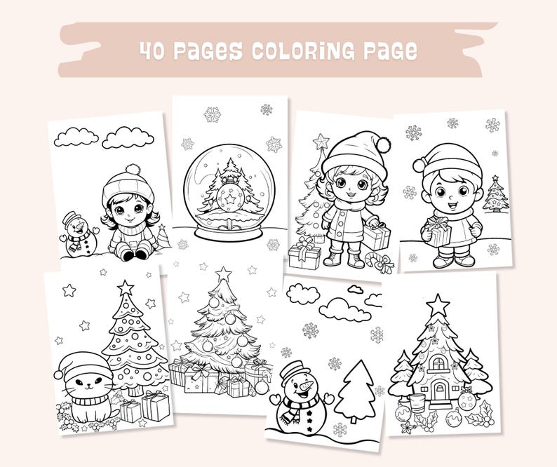 Christmas Coloring Page Holiday Printable Bundle Activity Sheets for ...