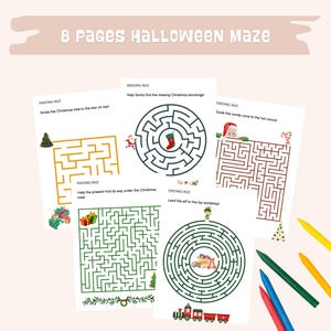 Christmas Coloring Page Holiday Printable Bundle Activity Sheets for ...