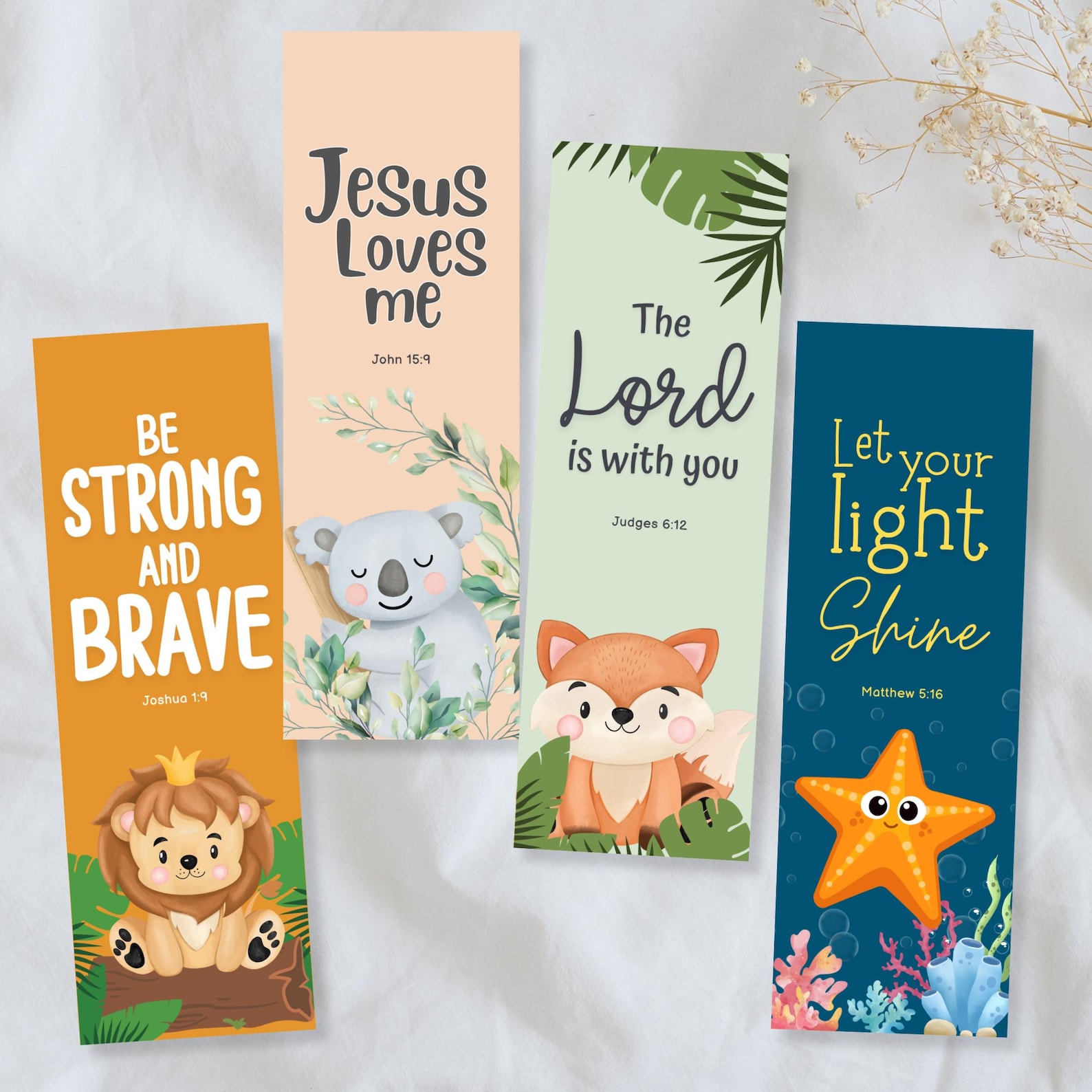 Printable Bookmark for Kids Bible Verse Cute Bookmark Inspirational ...