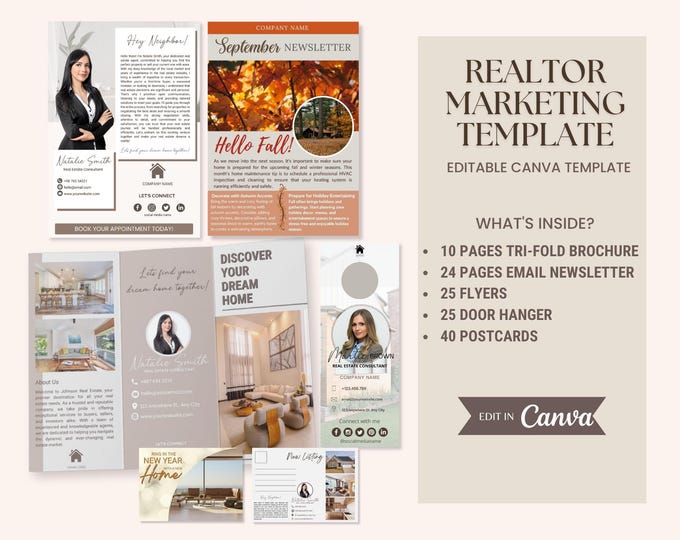 Real Estate Marketing Bundle Editable Realtor Template Flyers Brochures ...